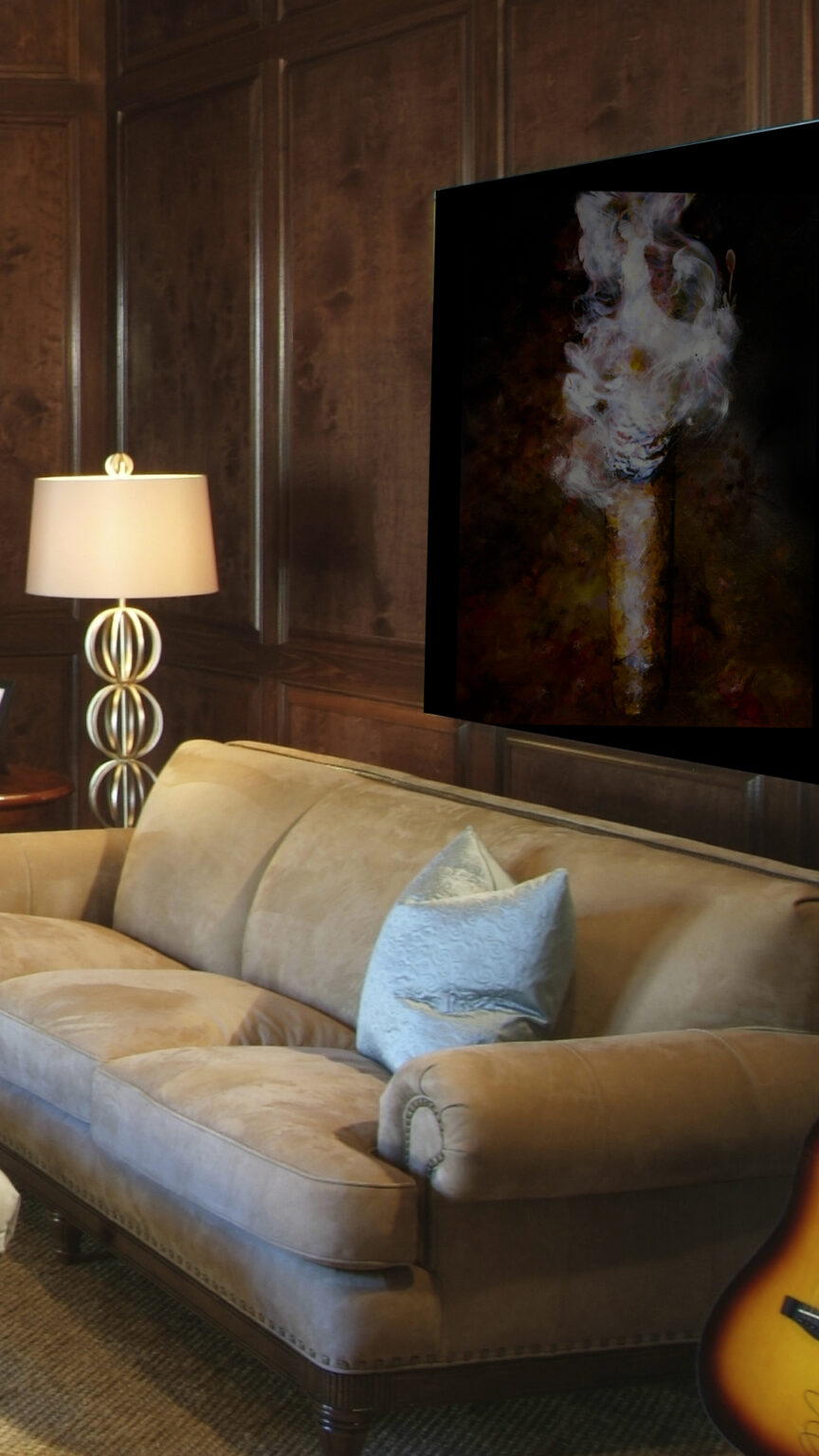 Abstract Cigar Painting Lady In The White Smoke 28 x 42 In Studio ...