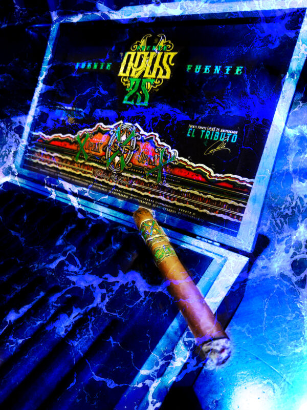 Arturo Fuente Opus X 25th Anniversary Cigar and Box Art